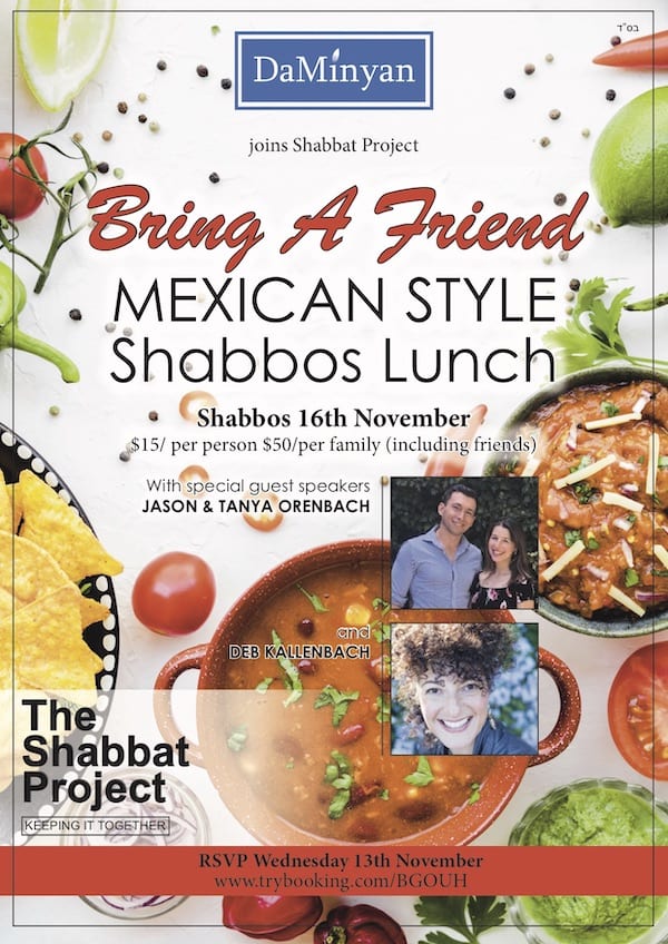 Nov-16 Melbourne: Mexican style Shabbos lunch – J-Wire
